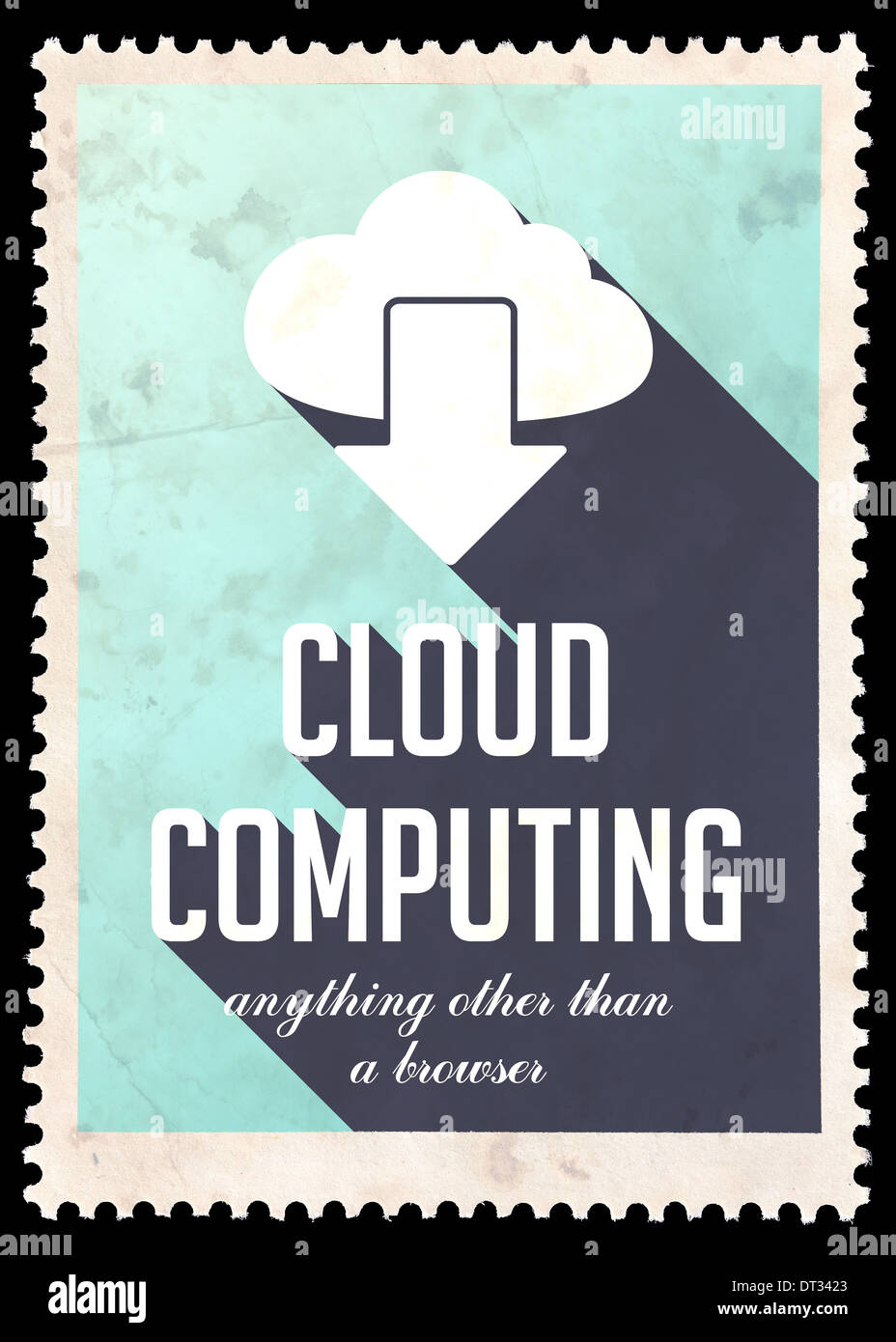 Cloud Computing on Light Blue in Flat Design Stock Photo - Alamy