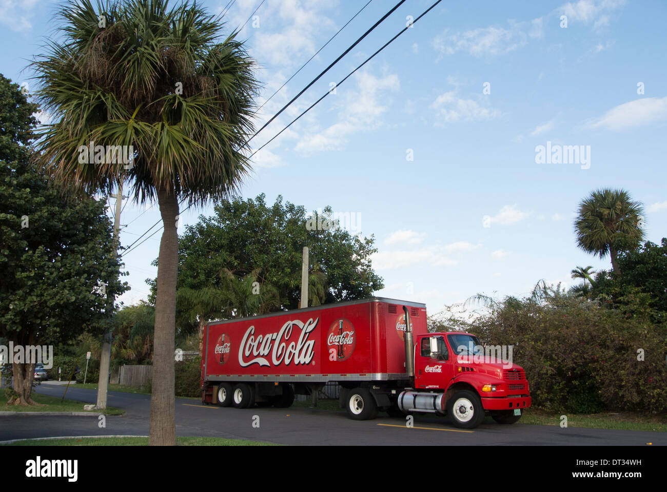 Coca Cola semi delivering to deli Stock Photo - Alamy