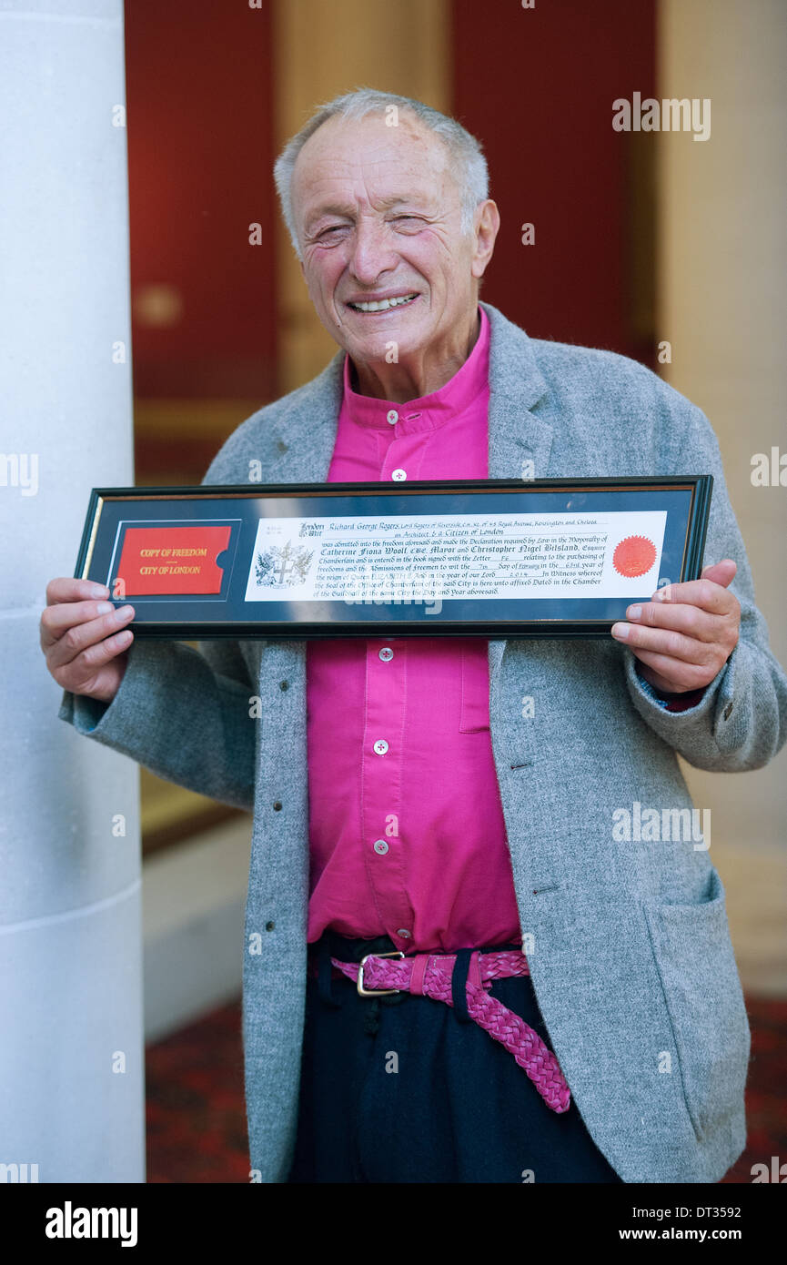 Richard Rogers, Lord Rogers of Riverside, receives the Freedom of the ...