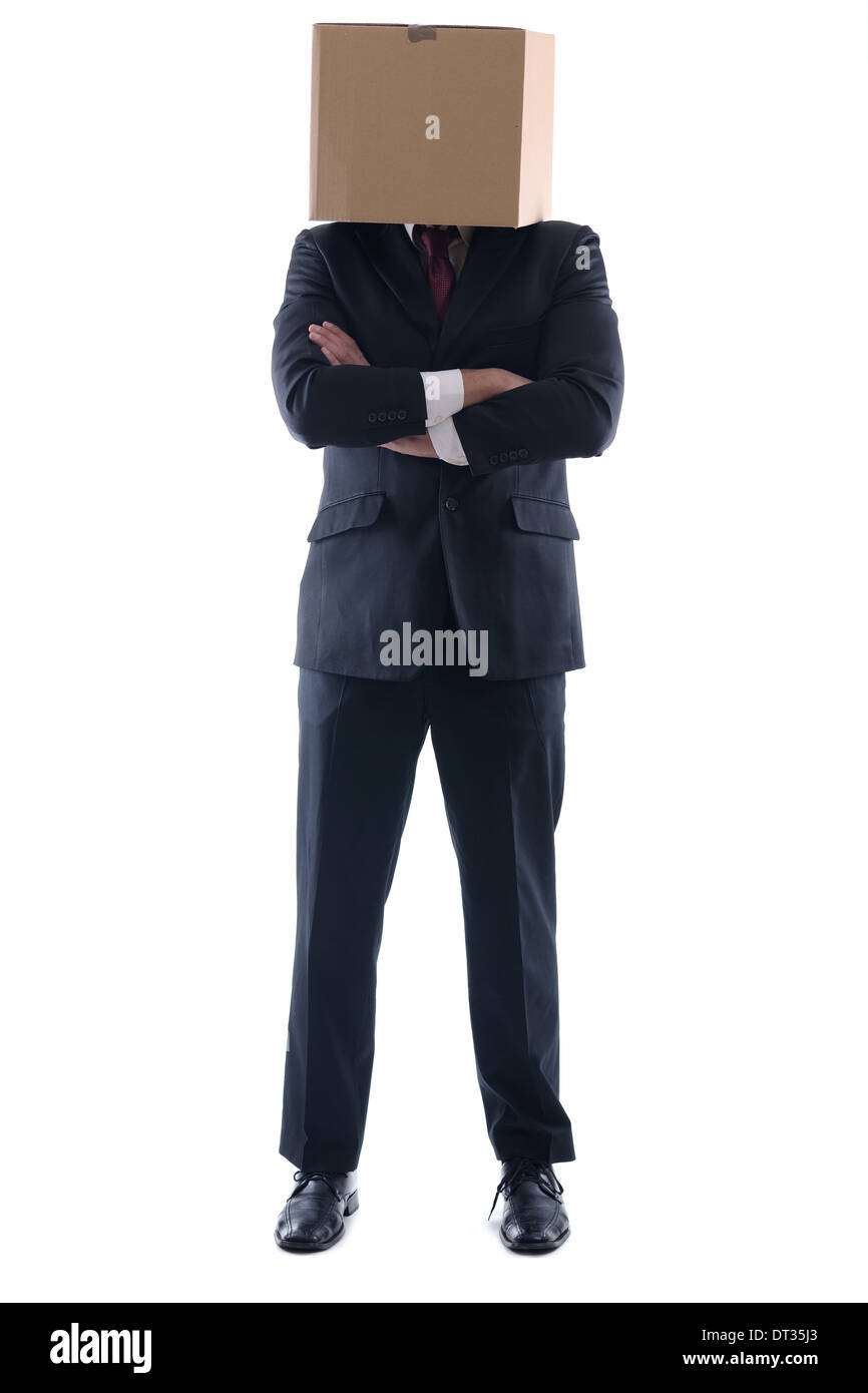 Man cover head cardboard hi-res stock photography and images - Alamy