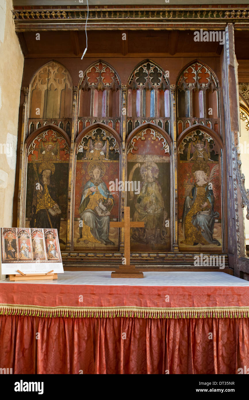 St John the Baptist Chapel. Medieval rood screen inside Ranworth Church ...