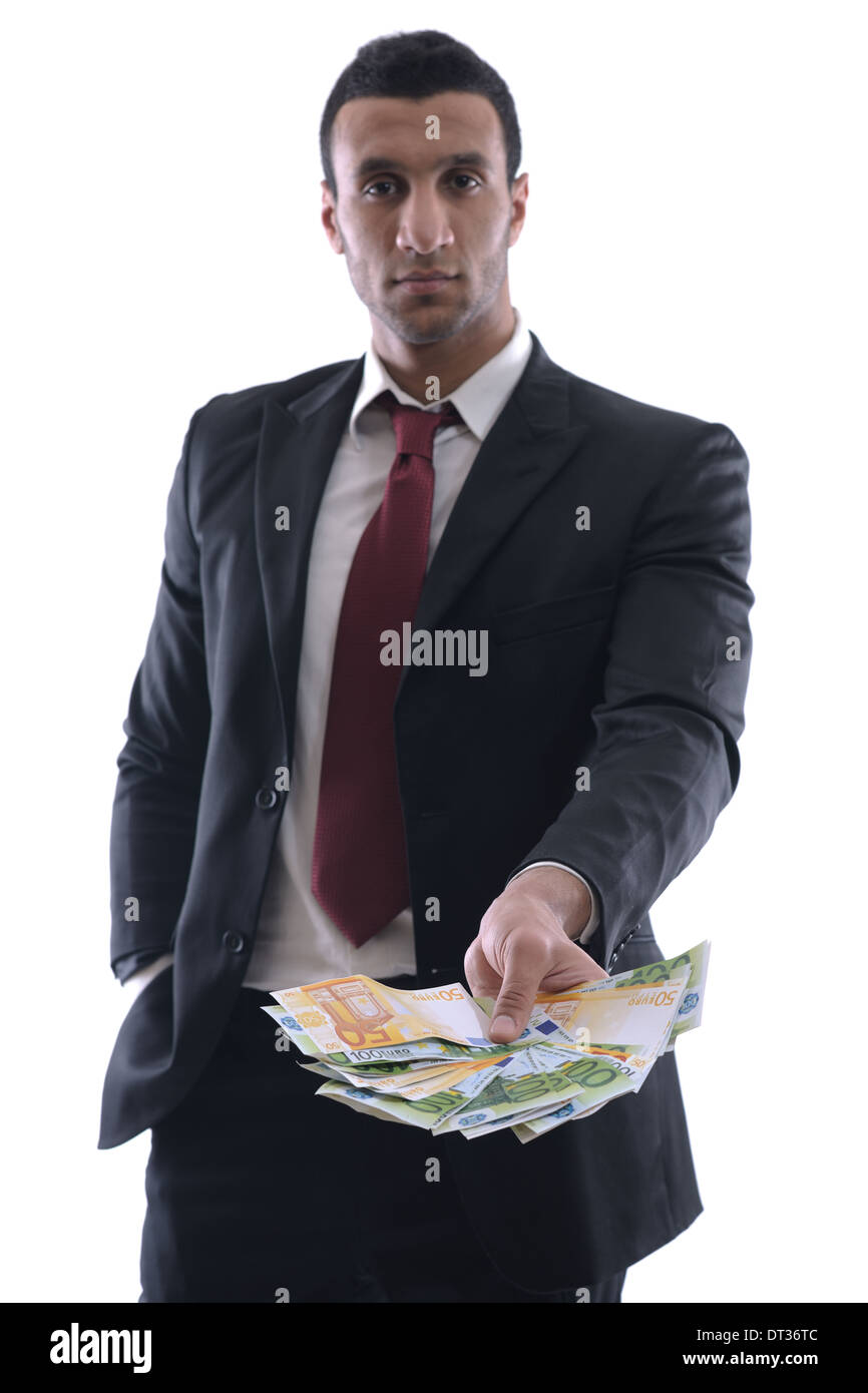 Business man holding money Stock Photo - Alamy