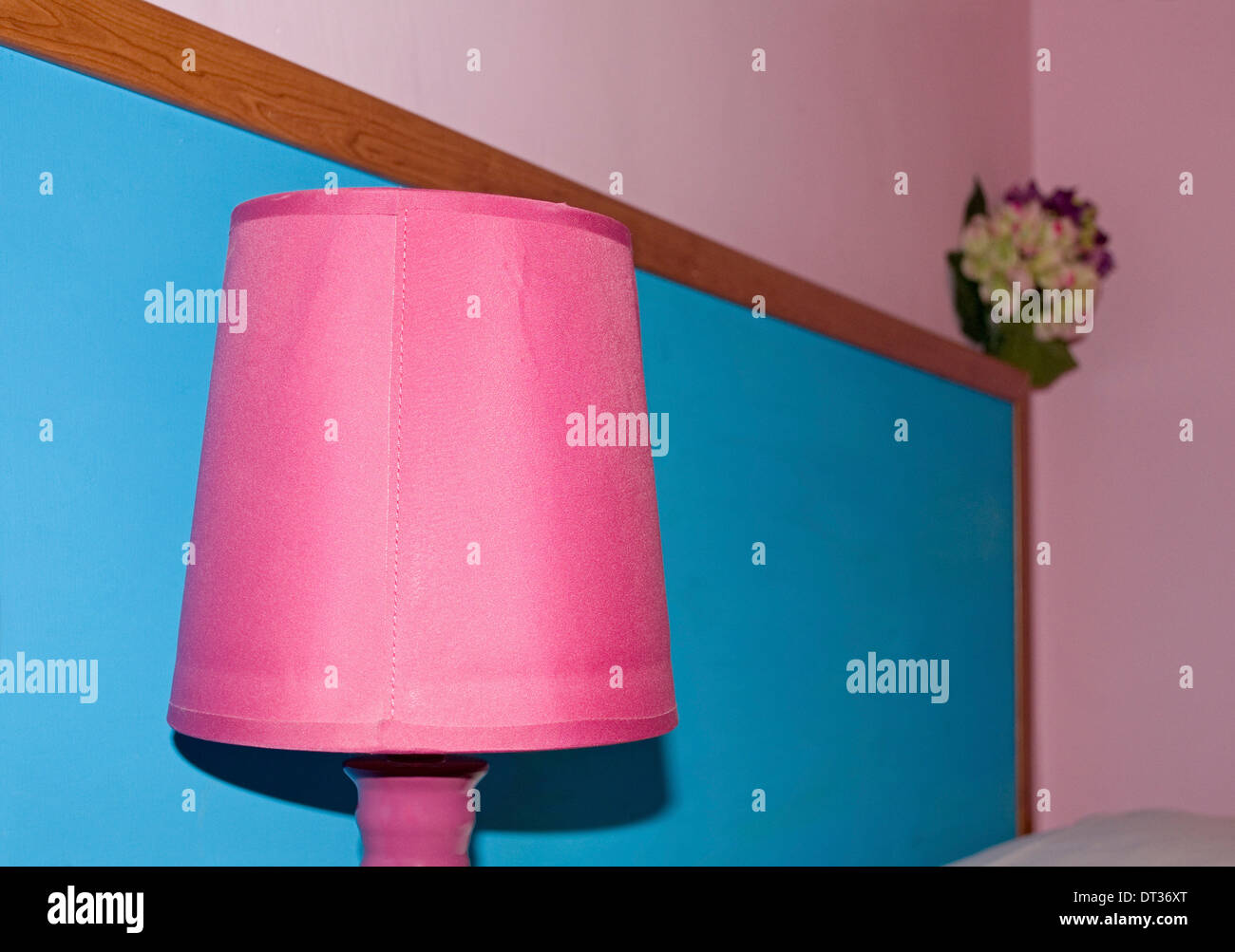 Pink Lamp in Bedroom Stock Photo - Alamy