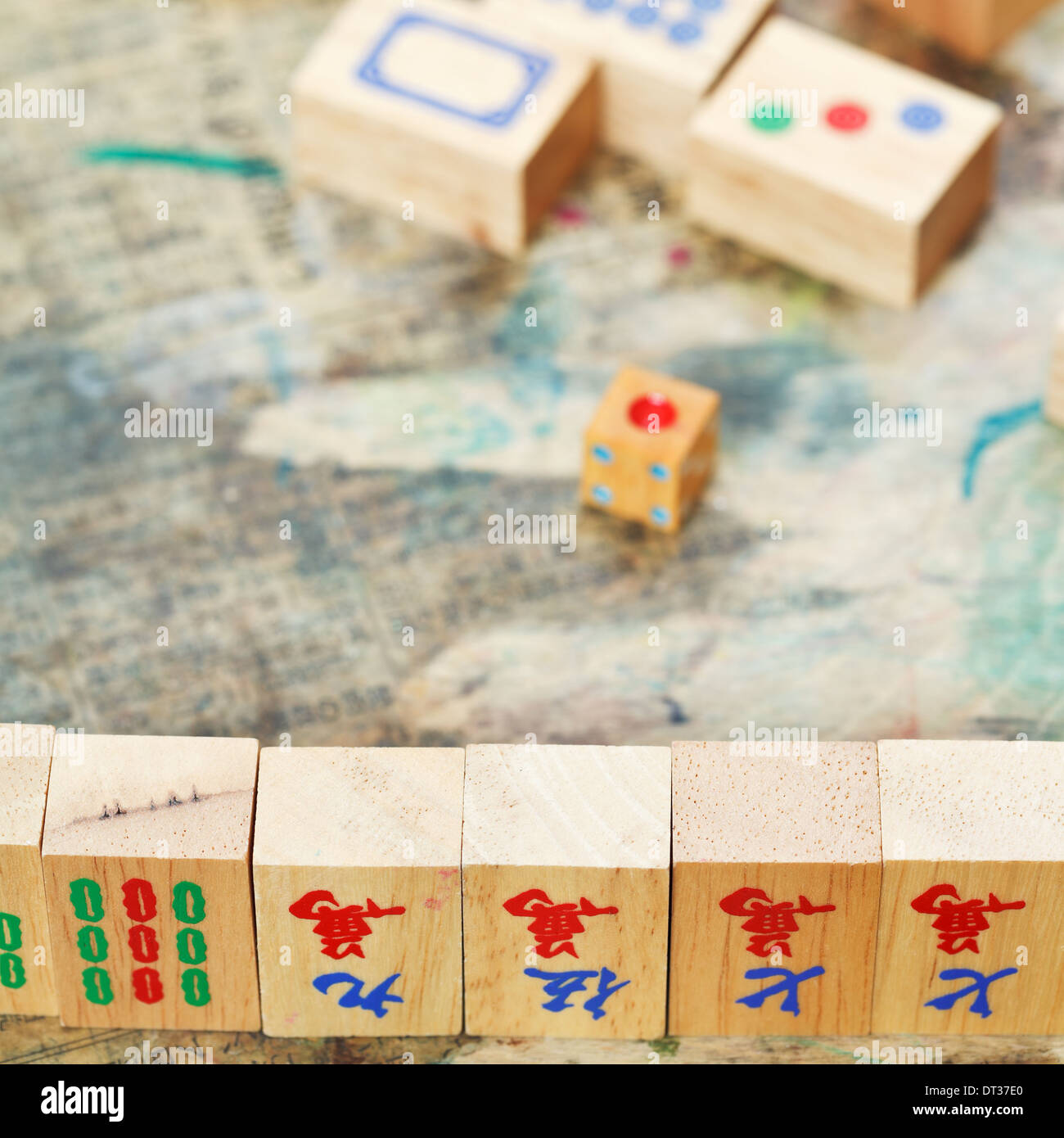 Wood tiles close up playing hi-res stock photography and images - Alamy
