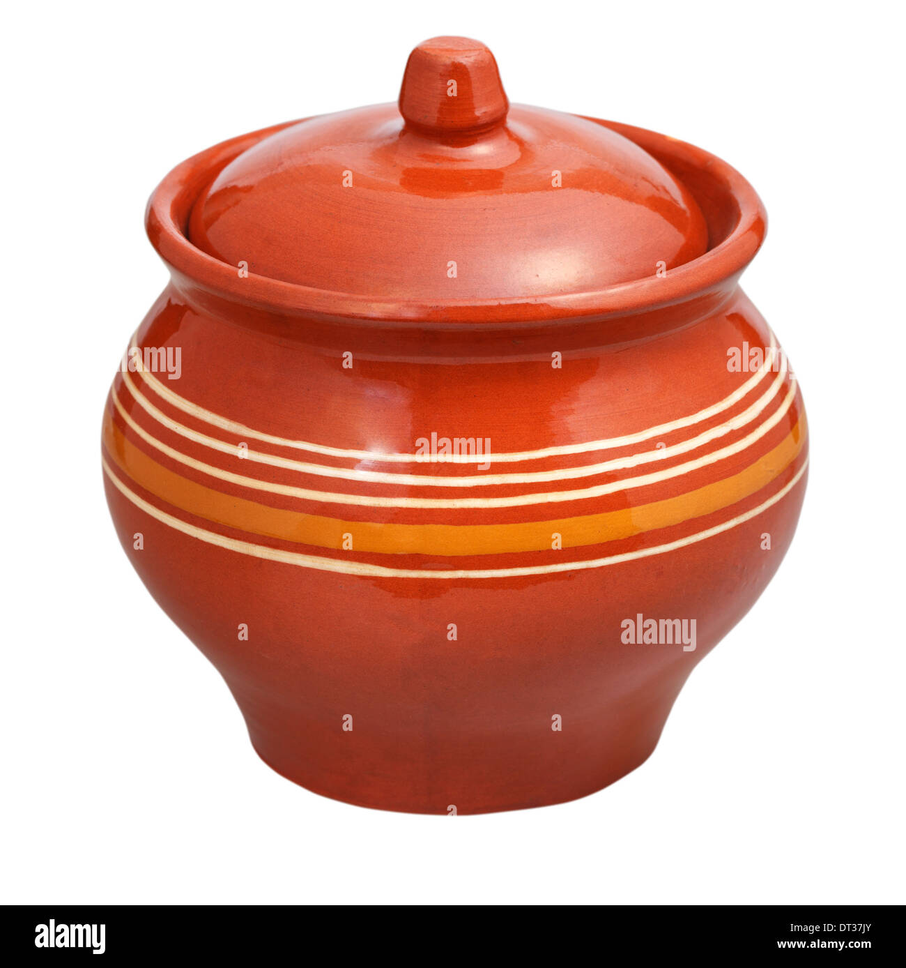 closed earthenware pot isolated on white background Stock Photo - Alamy