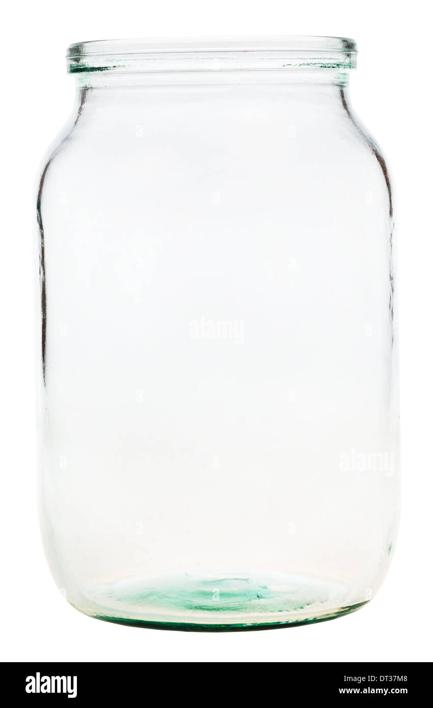 side view of open Gallon glass jar isolated on white background Stock ...