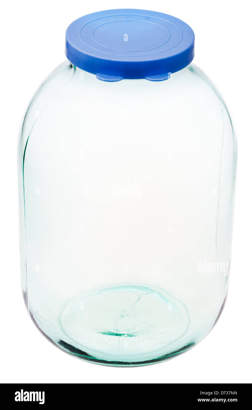 closed three-liter glass jar isolated on white background Stock Photo ...