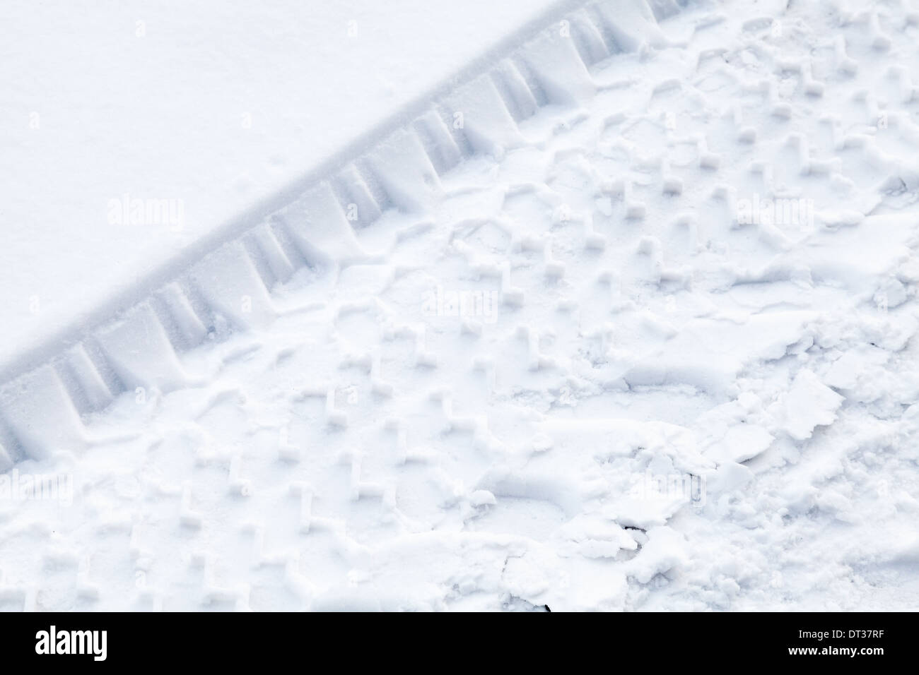 Background texture with tire tracks on fresh snow Stock Photo - Alamy