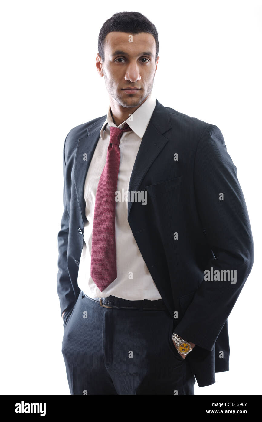business man isolated over white background Stock Photo - Alamy