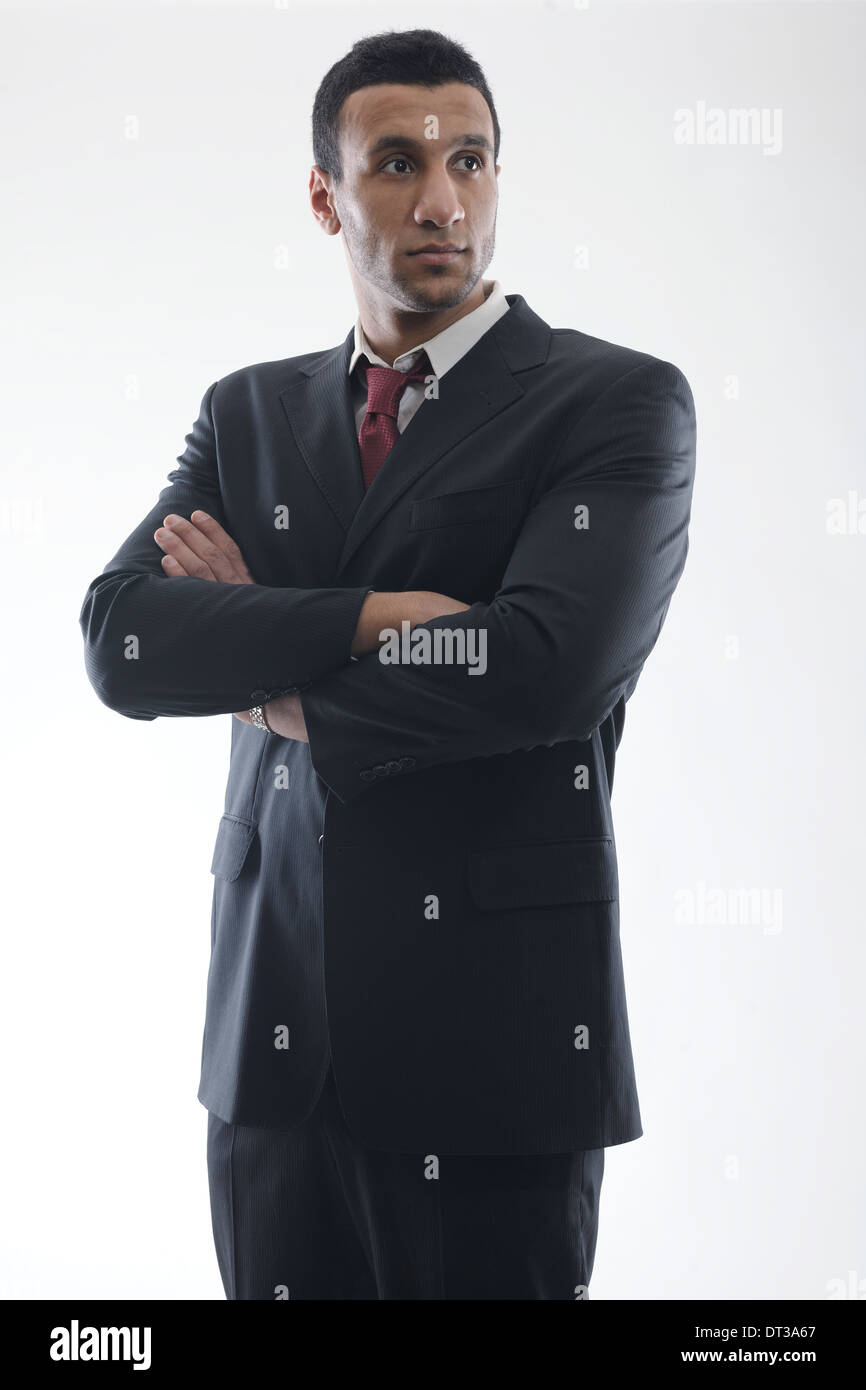 business man isolated over white background Stock Photo - Alamy