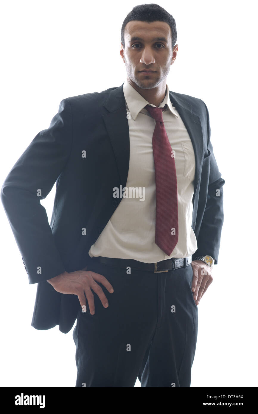 business man isolated over white background Stock Photo - Alamy