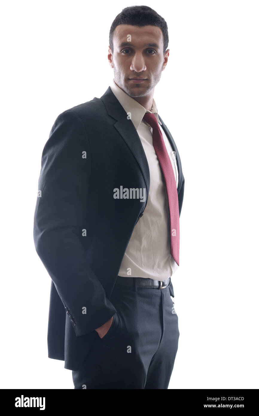 business man isolated over white background Stock Photo - Alamy