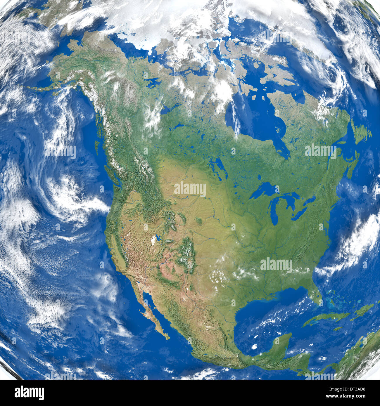 Detailed illustration of North America. Elements of this image ...