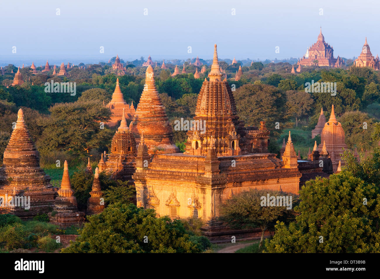 Stupas in the Bagan Archaeological Zone in Bagan, Myanmar Stock Photo ...