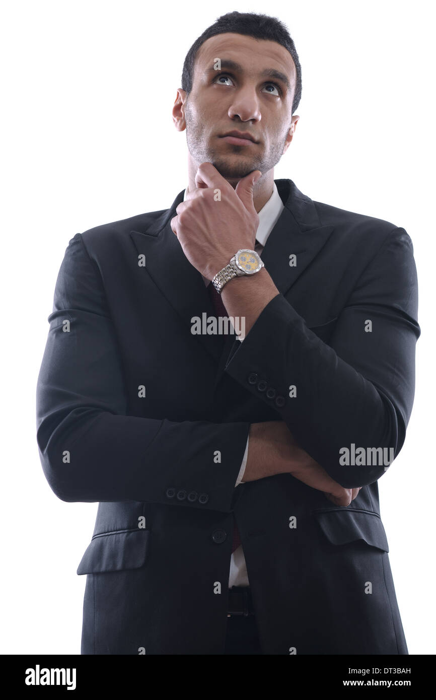 business man isolated over white background Stock Photo - Alamy