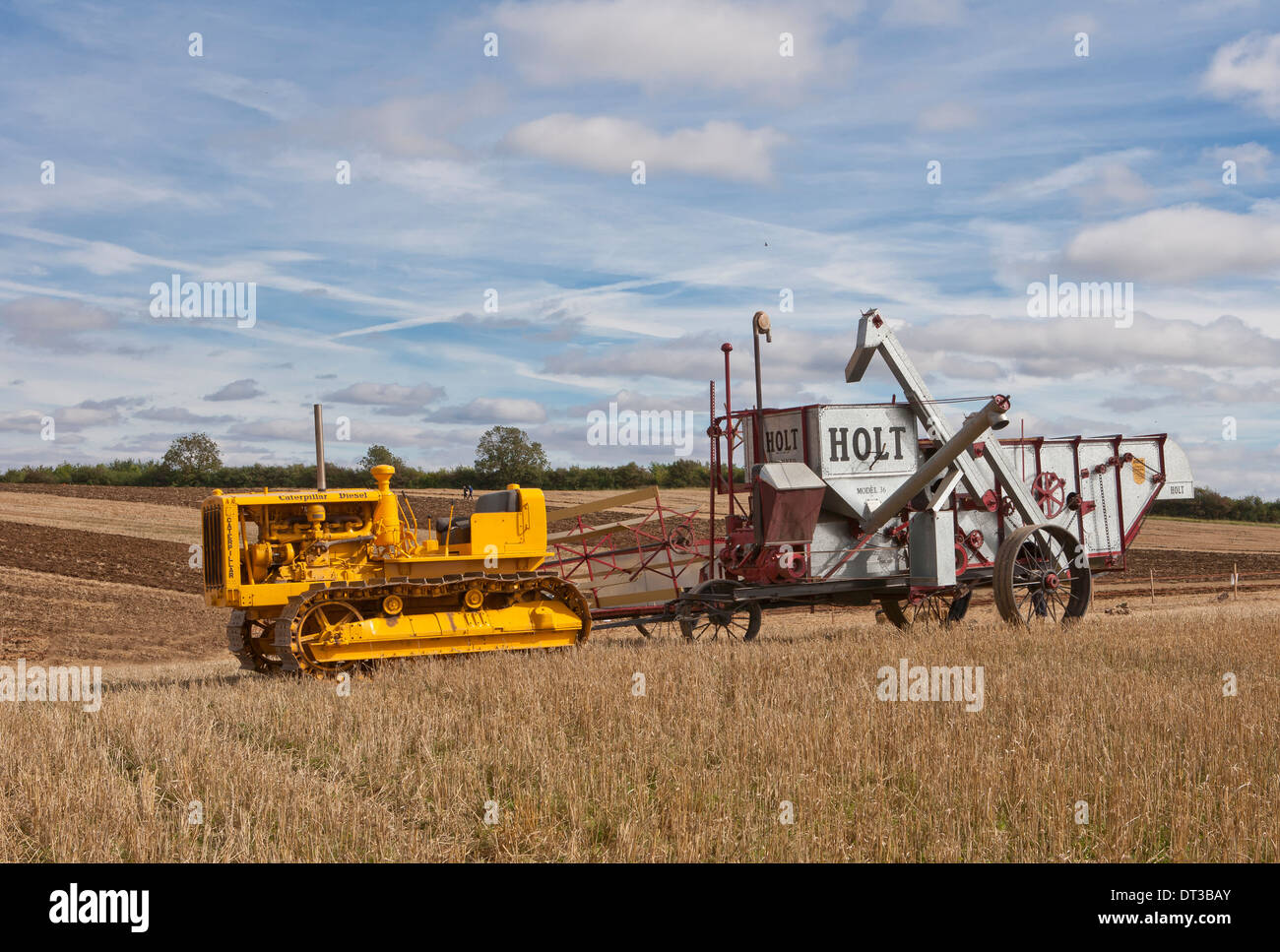 1936 Caterpillar RD7 and a 1928 Holt model 36 Combine Harvester Stock ...