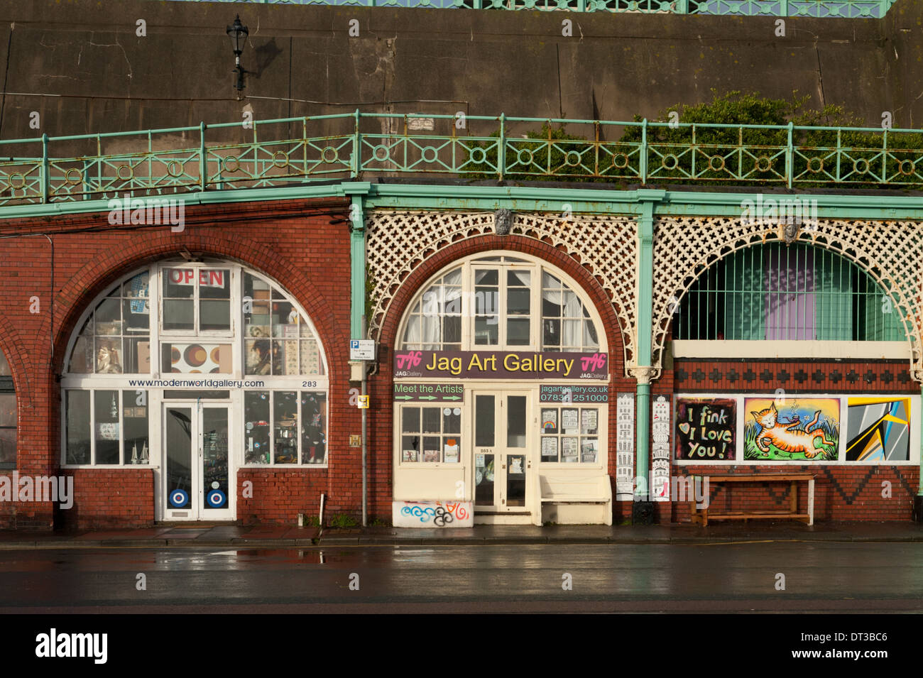 Under the arch retail outlets in Madeira Drive, Brighton, UK Stock ...
