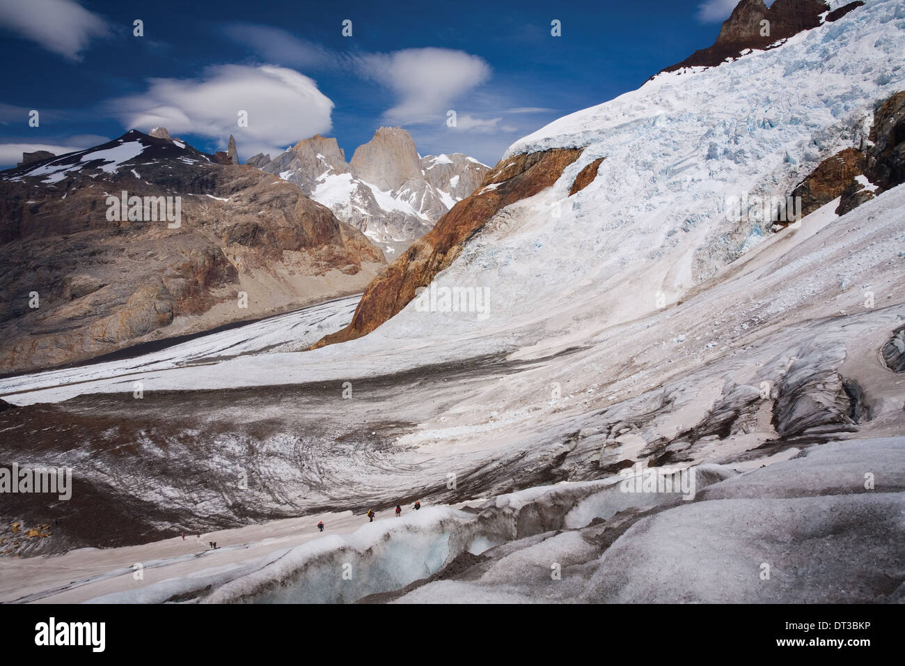 Climbers on a glacier in Los Glaciares National Park, Argentina Stock ...