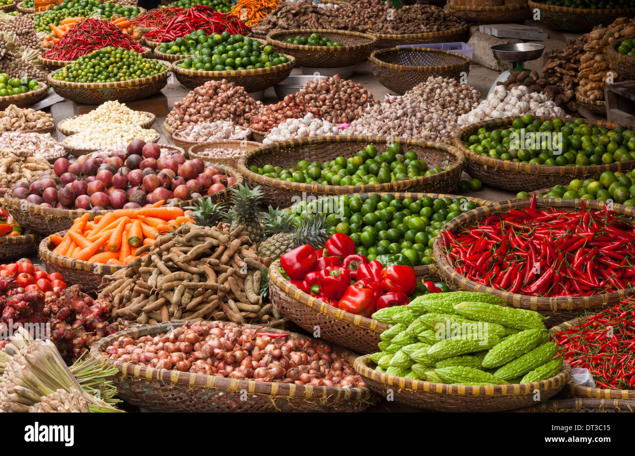 Vegetables at market, Hanoi, Vietnam Stock Photo - Alamy