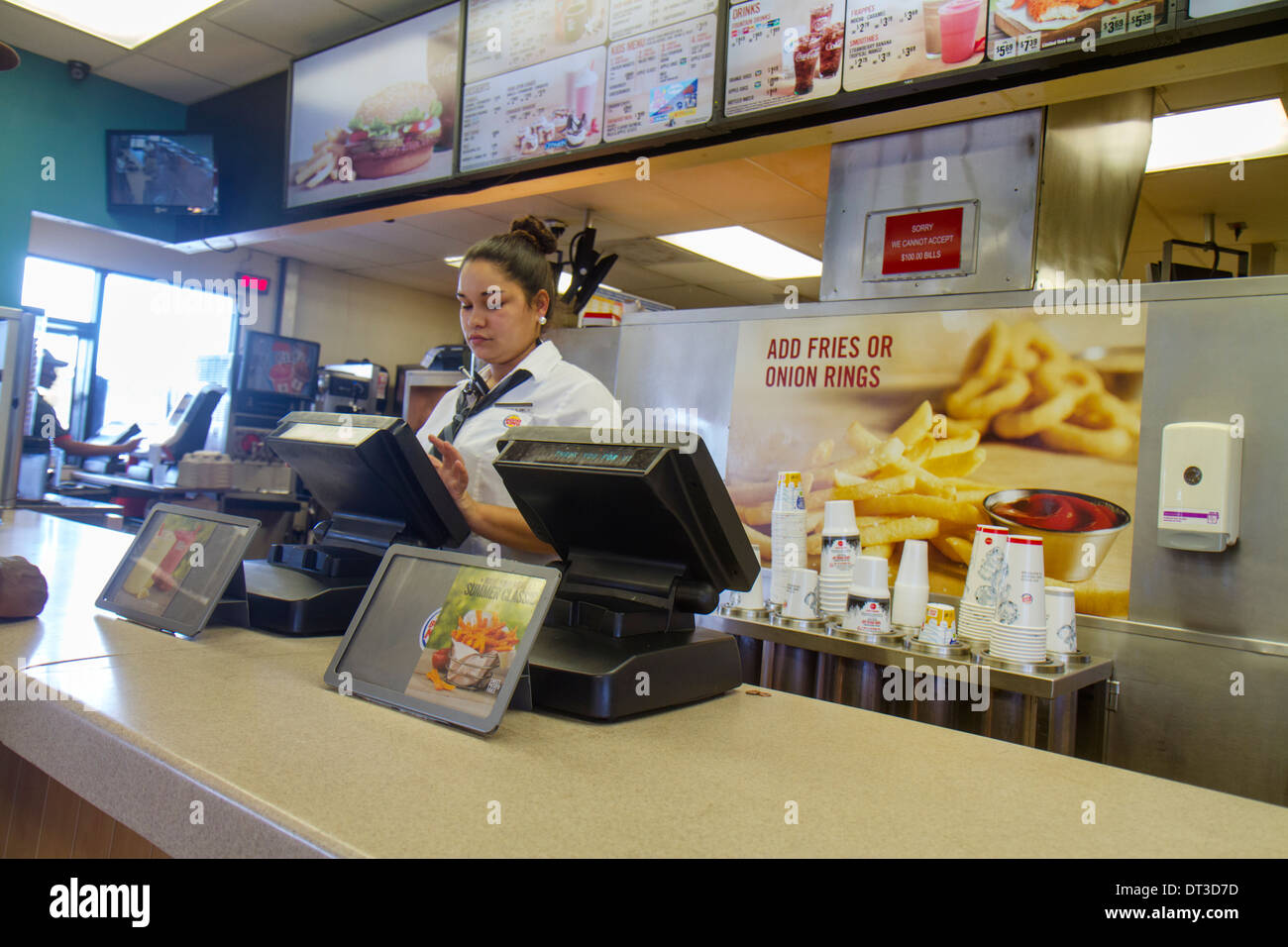 Inside American Burger King Fast Food Restaurant Fort