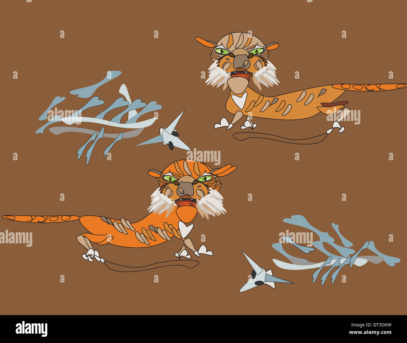 two funny tigers Stock Photo - Alamy