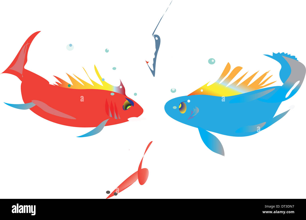 Illustration of Two fishes Stock Photo - Alamy