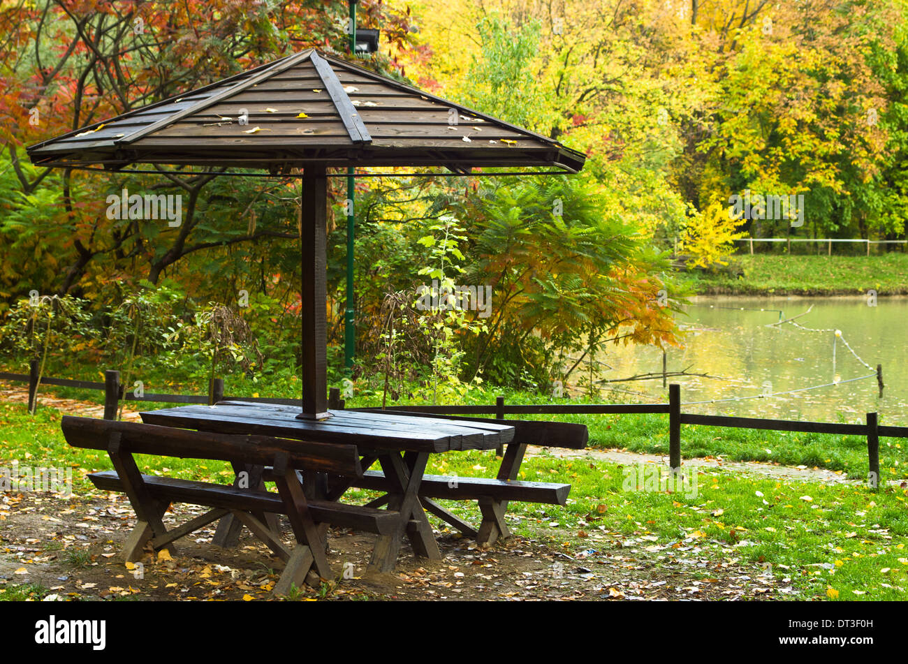 Picnic table in the forest hi-res stock photography and images - Alamy