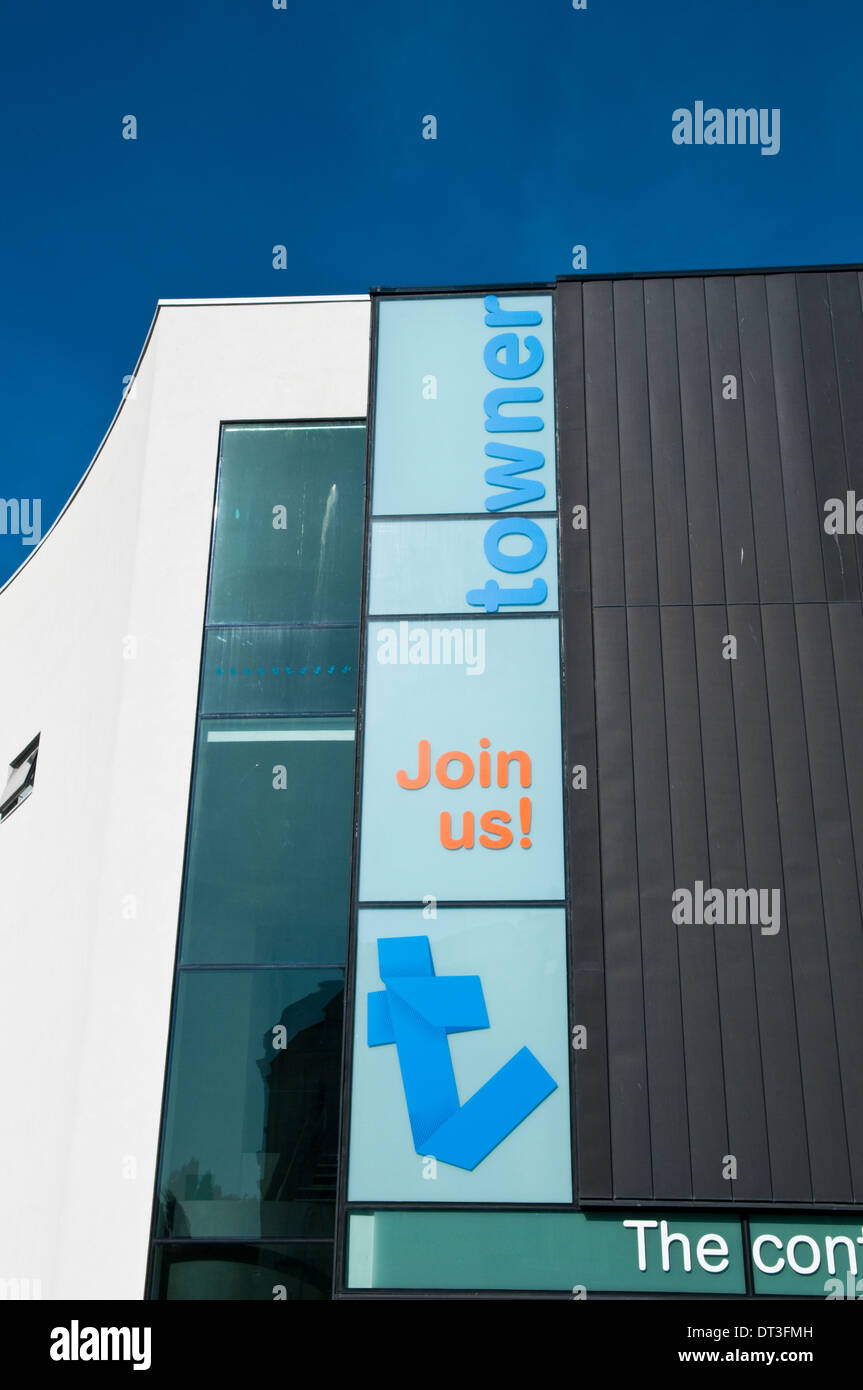 Architectural image front of the of the modern Towner Art Gallery in ...