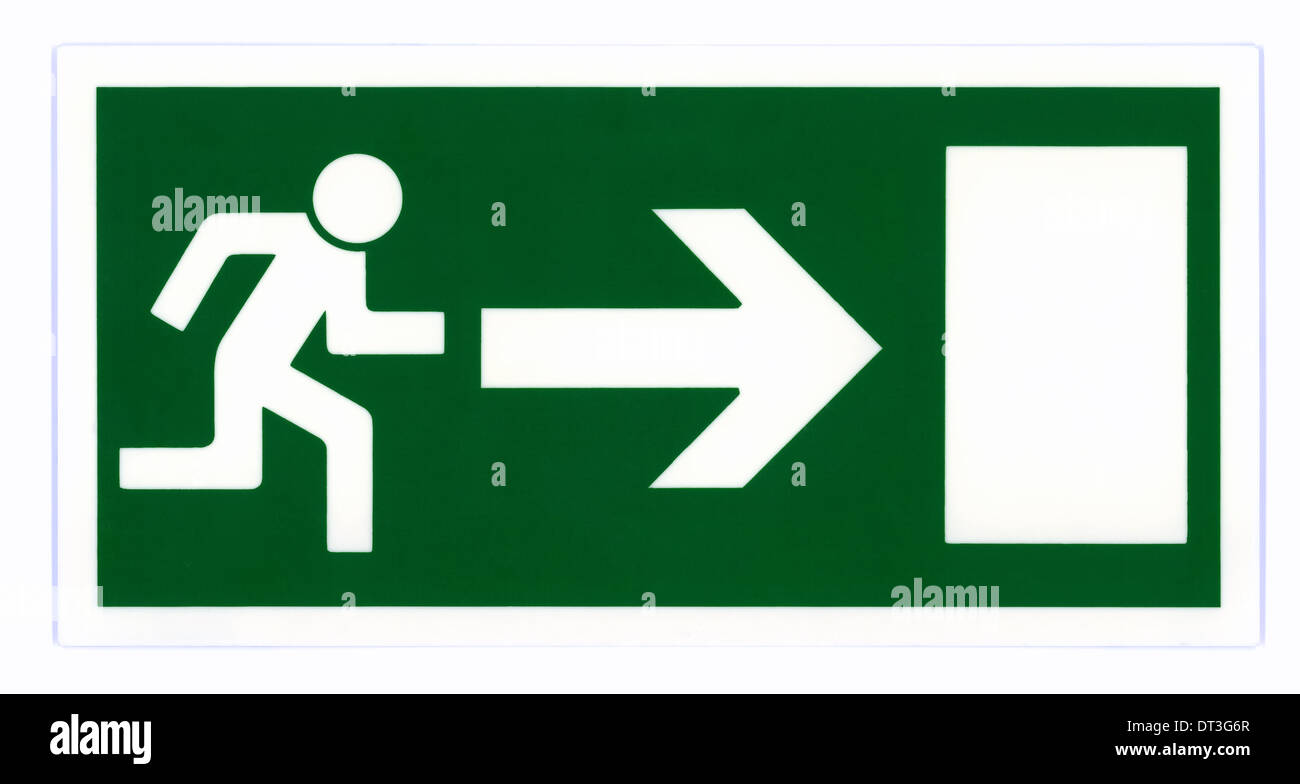 Emergency exit sign Stock Photo - Alamy
