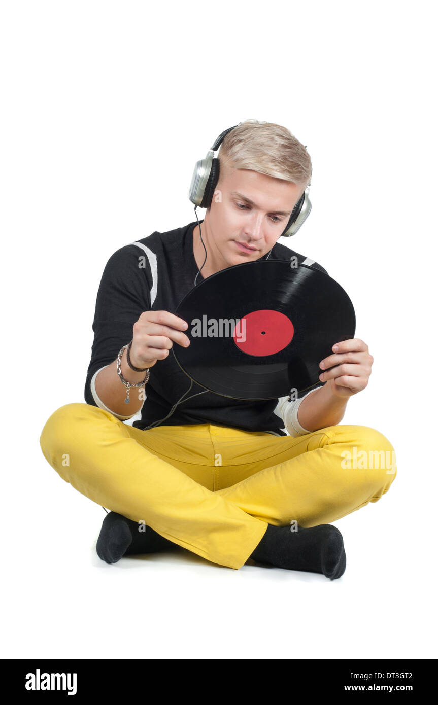 Caucasian man record audio Cut Out Stock Images & Pictures - Alamy