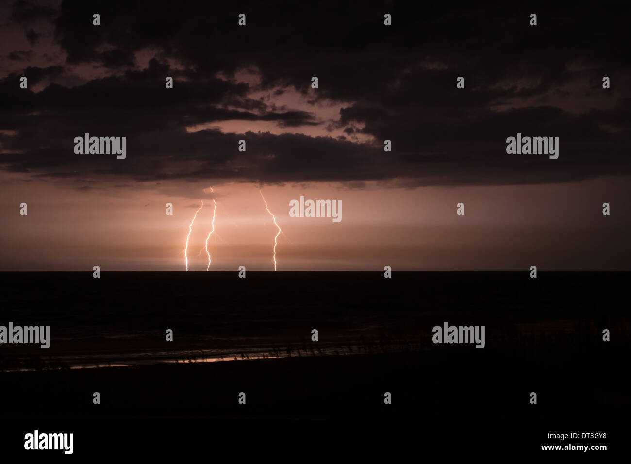 Lightning Strike Over the Ocean, Amelia Island, Florida Stock Photo - Alamy