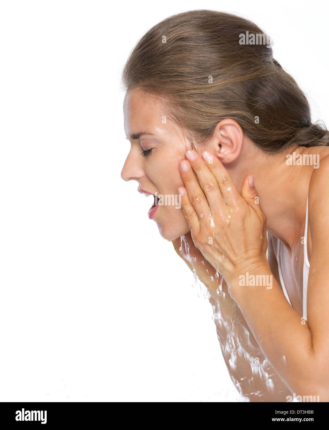 Beautiful woman face wash hi-res stock photography and images - Alamy