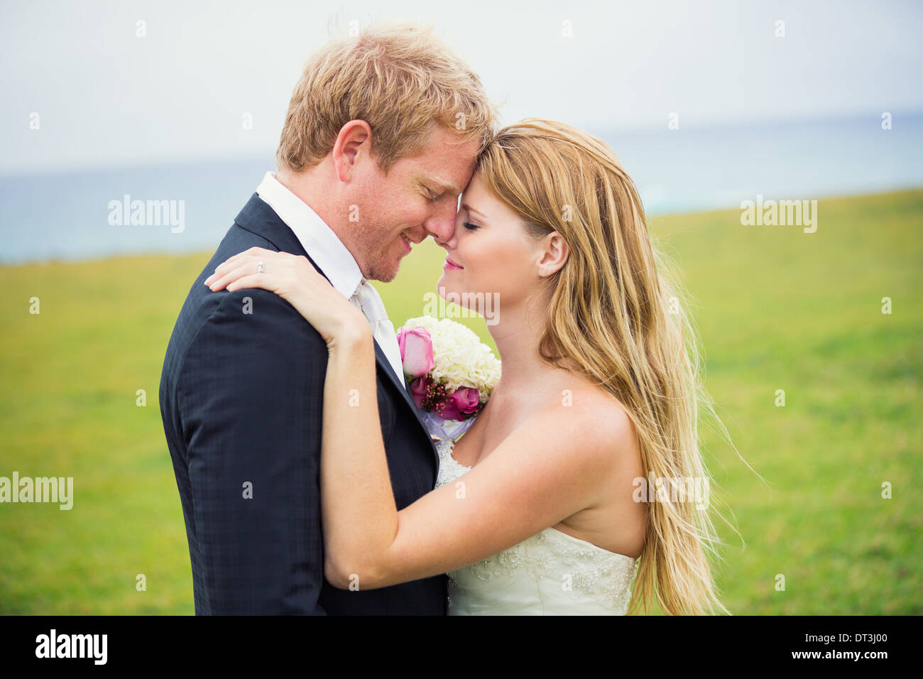 Wedding Couple, Happy Romantic Bride and Groom in Love Stock Photo - Alamy