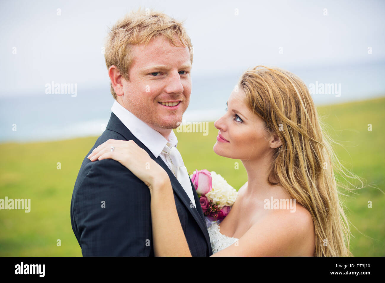 Wedding Couple, Happy Romantic Bride and Groom in Love Stock Photo - Alamy