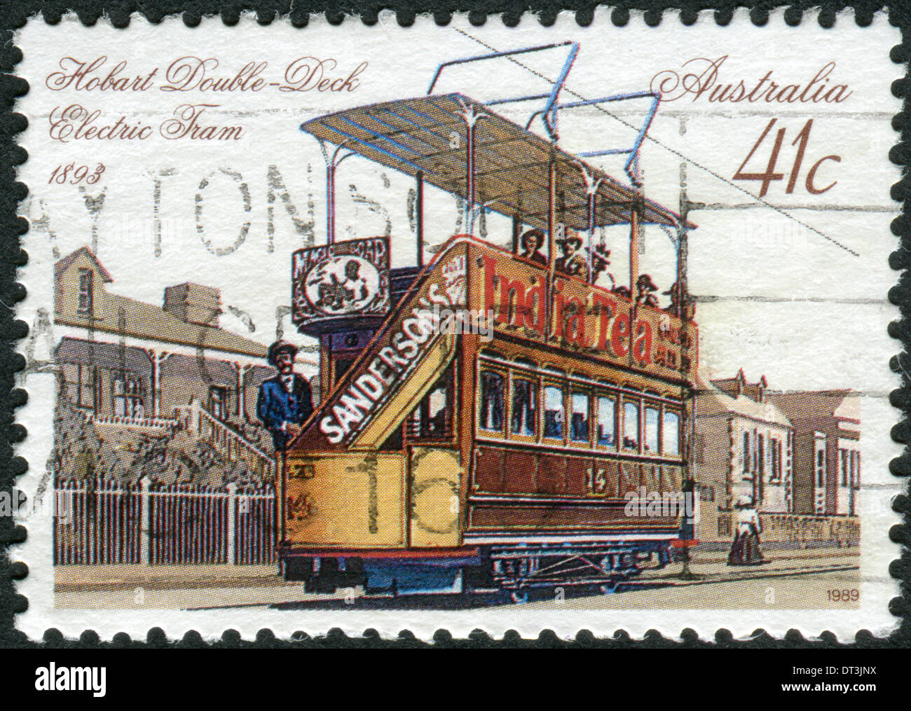 AUSTRALIA - CIRCA 1989: Postage stamp printed in Australia shows Hobart ...
