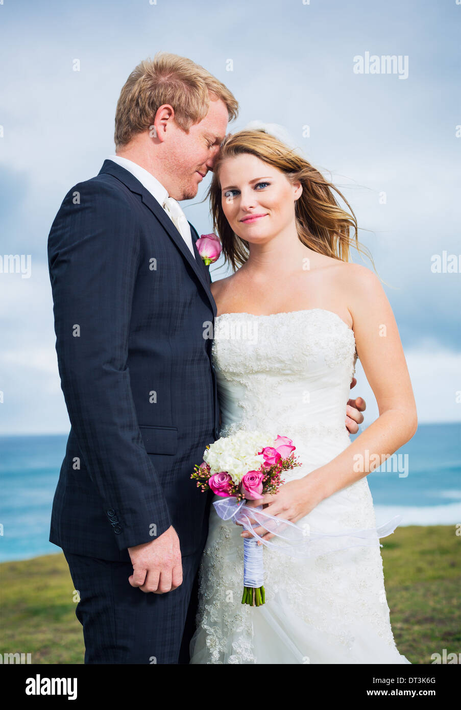 Wedding Couple, Happy romantic bride and groom in love Stock Photo - Alamy