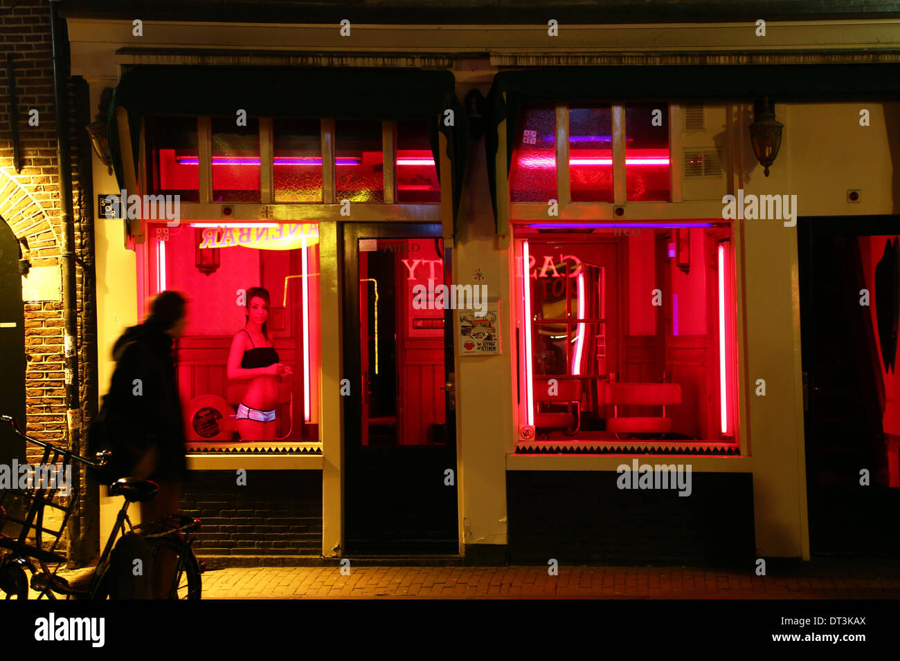 Red lights in the windows of houses along the canal of the Red Light ...