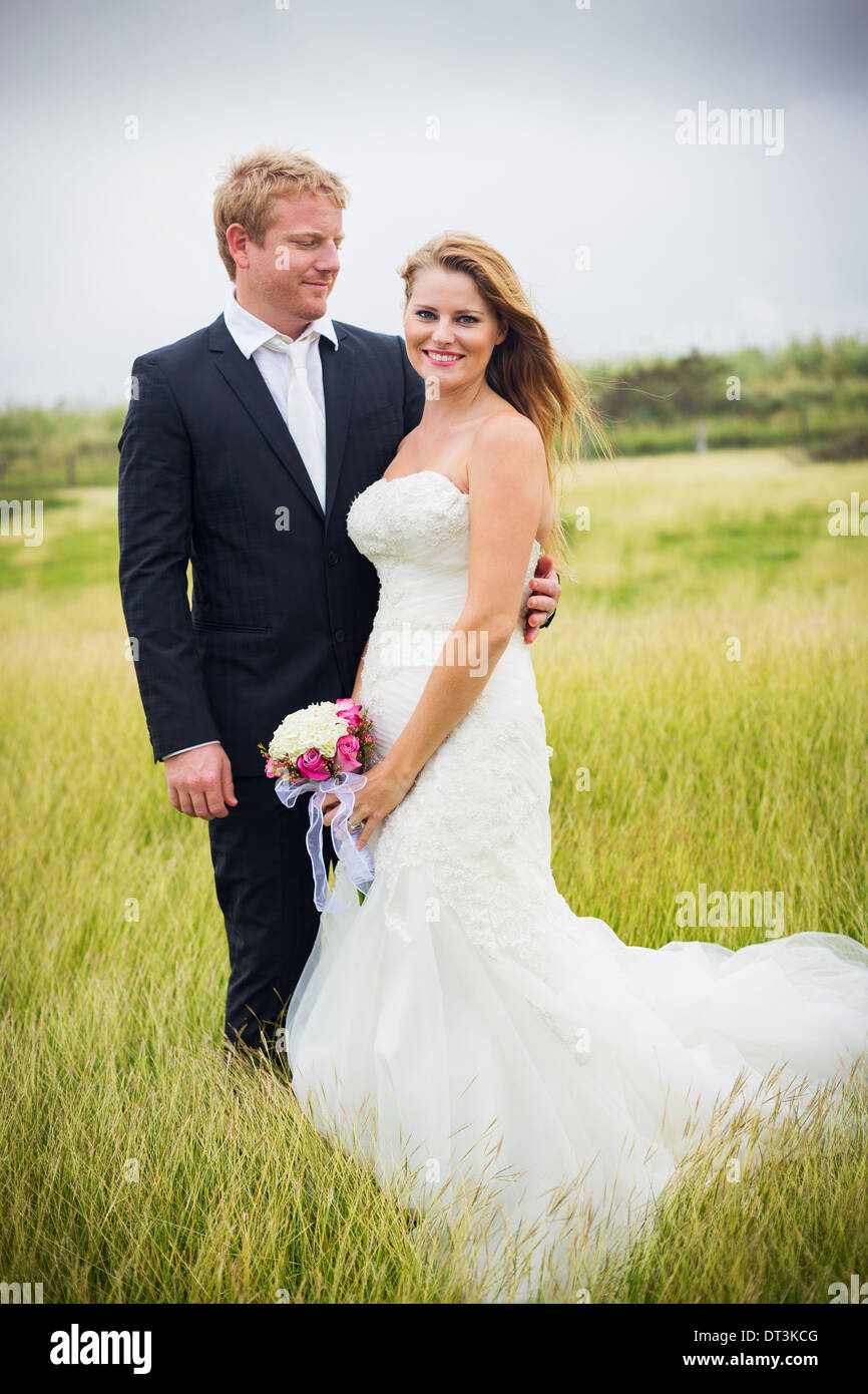 Wedding Couple, Happy Romantic Bride and Groom in Love Stock Photo - Alamy