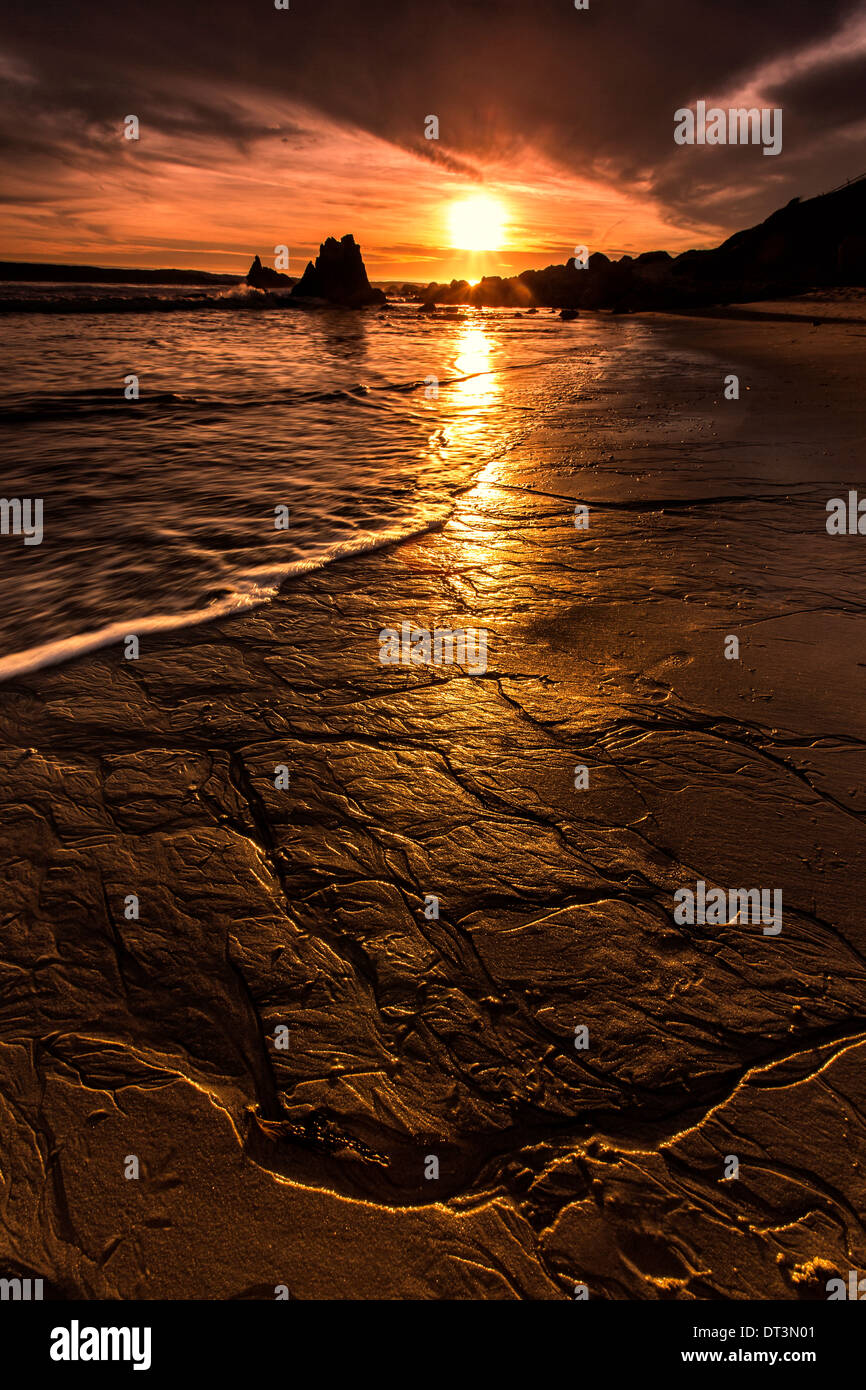 Beach Sunset, Malibu, California Stock Photo - Alamy