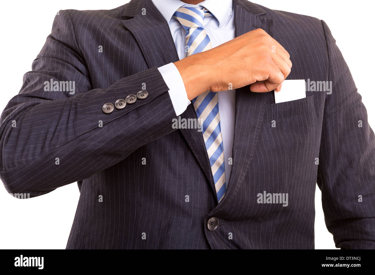African business man offering greeting card, isolated over white Stock ...