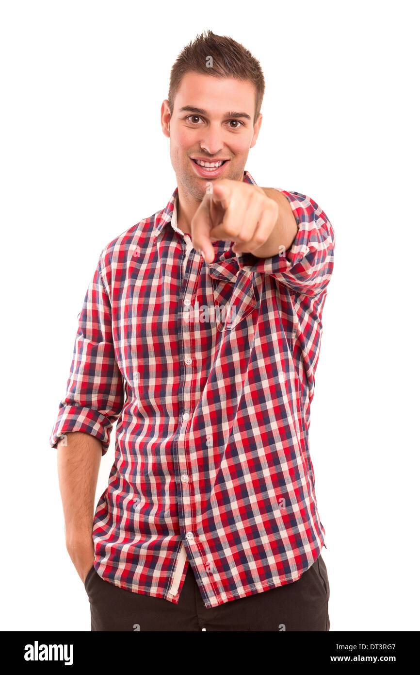 Young student expressing positivity - isolated over white Stock Photo ...