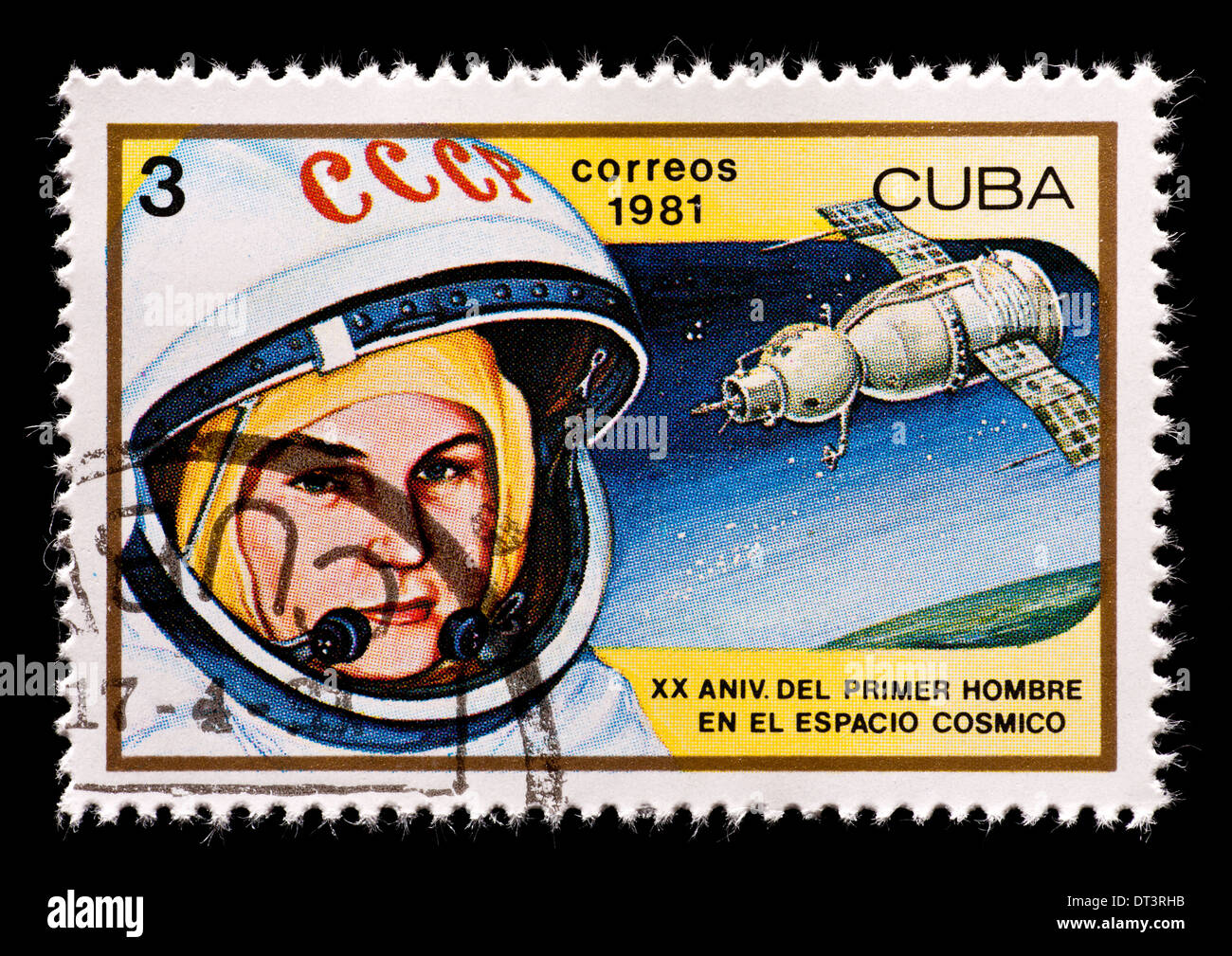 Postage stamp from Cuba depicting Valentina Tereshkova, the first woman ...