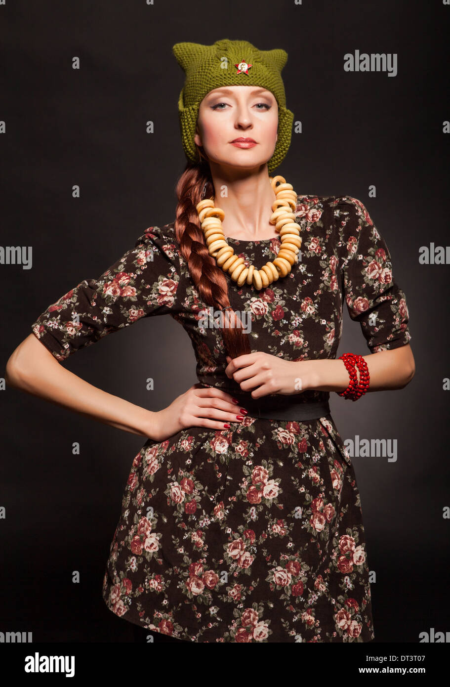 Girl in soviet retro style hi-res stock photography and images - Alamy