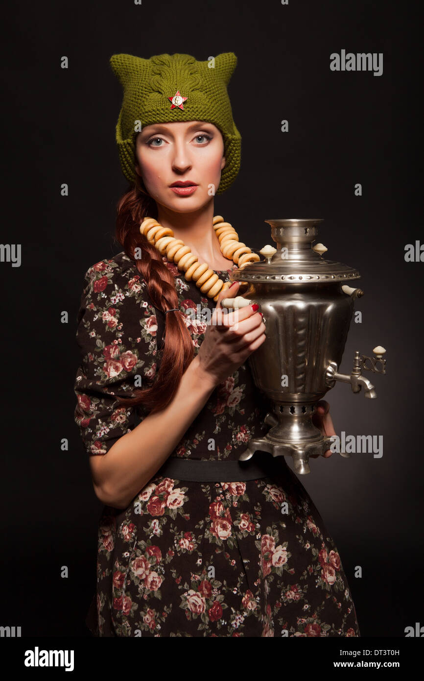 Girl in soviet retro style hi-res stock photography and images - Alamy