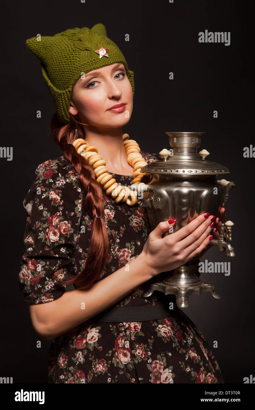 Girl in soviet retro style hi-res stock photography and images - Alamy