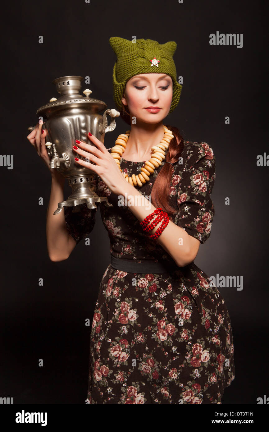 Girl in soviet retro style hi-res stock photography and images - Alamy