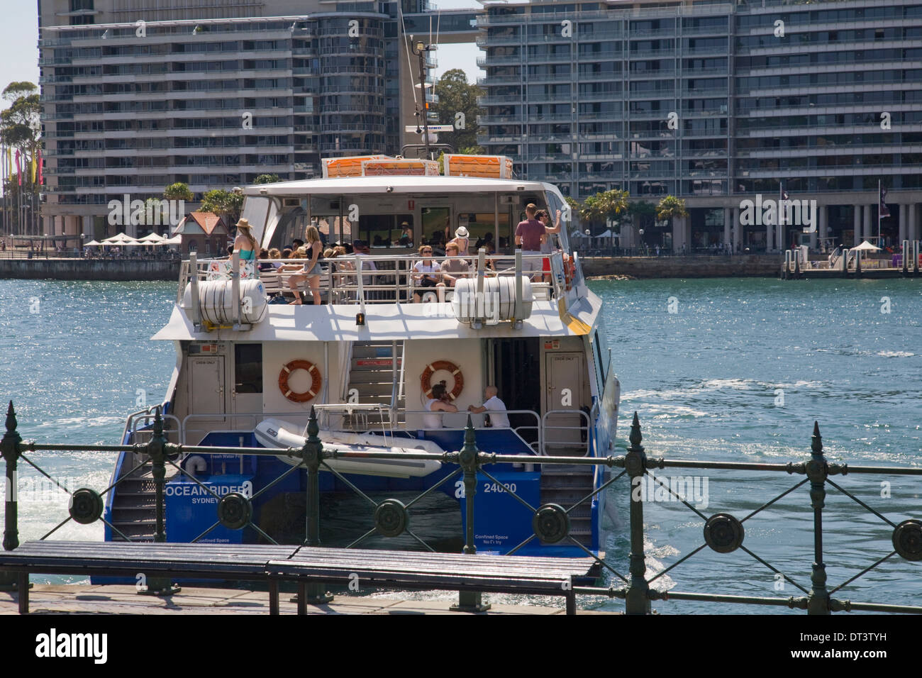 fast jetcat ferry leaving sydney's circular quay on route to manly ...