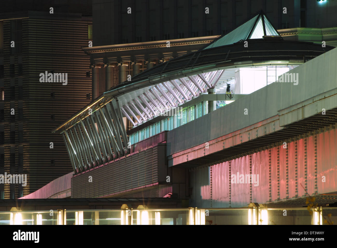 Shiodome metro station at night Stock Photo - Alamy