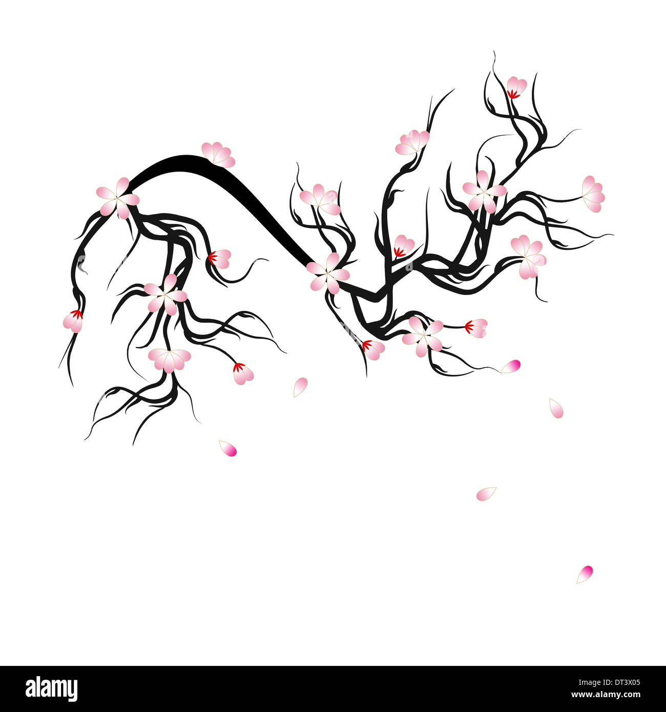 Red cherry blossom tree Cut Out Stock Images & Pictures - Alamy