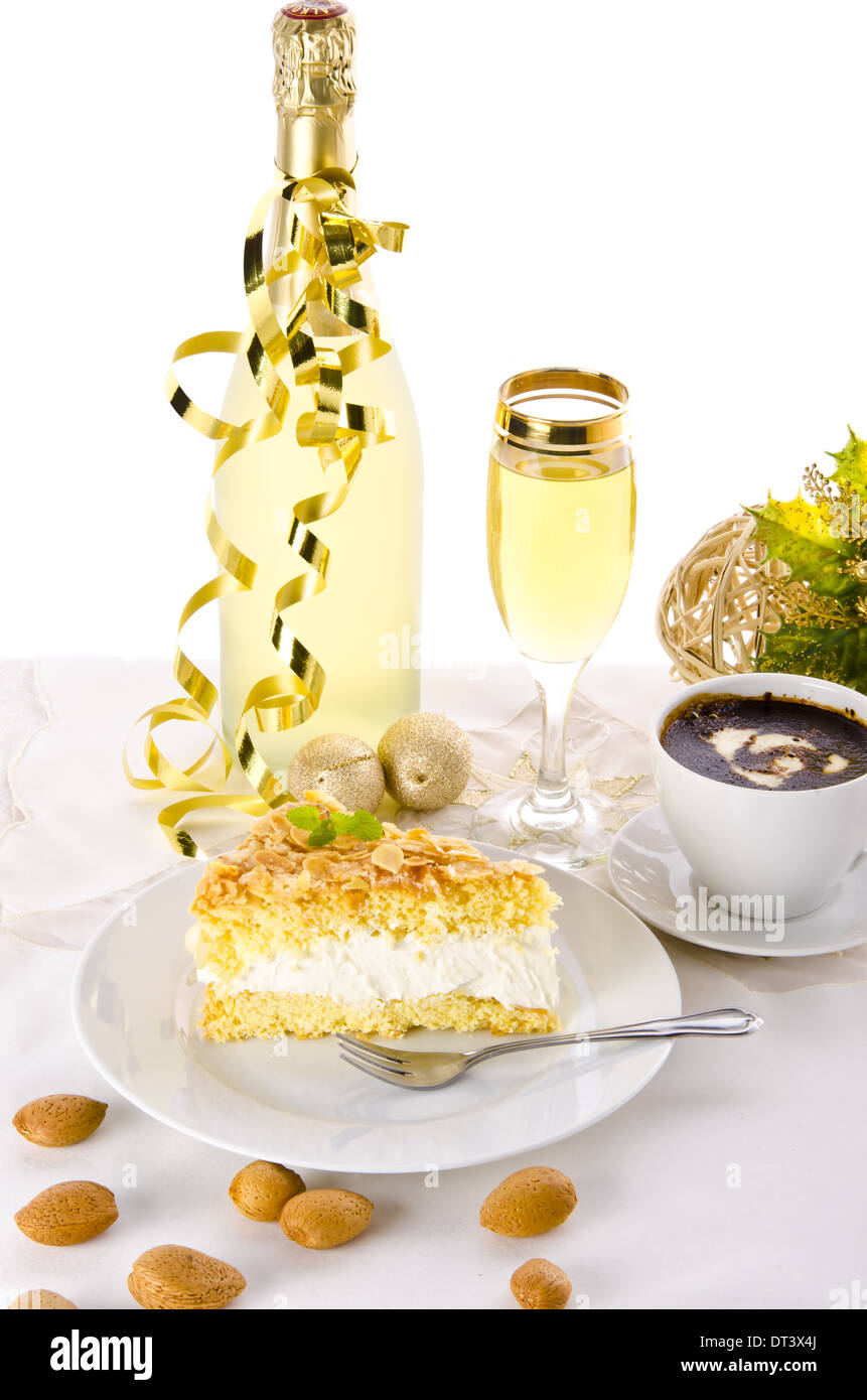 champagne and cake Stock Photo - Alamy